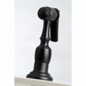 Kingston Brass KS7270AXBS English Country Bridge Kitchen Faucet, Matte Black