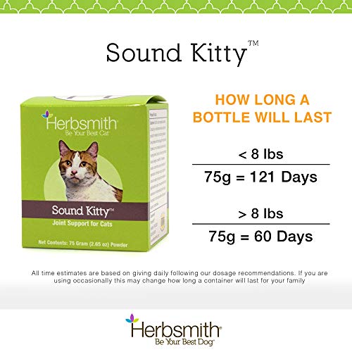 Herbsmith Sound Kitty – 5-in-1 Joint Care for Cats with Chondroitin, Glucosamine & MSM – 75g