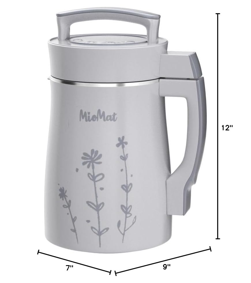 MioMat 8in1 Plant Based Milk Maker | Make 40oz of Natural Almond Milk, Soy Milk, Oat Milk, Coconut Milk, and more ... + soups, porridges, smoothies, purées... | Automatically, at the touch of a button