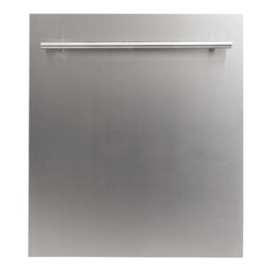 zline 24 in. fingerprint resistant top control dishwasher with stainless steel tub and modern style handle, 52dba