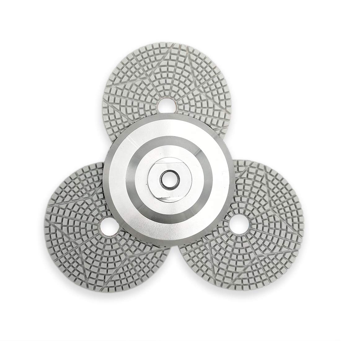 DT-DIATOOL Diamond 3 Step Polishing Pads 4 Inch for Granite Marble Terrazzo(Set of 3 Pieces + Alu Backer)