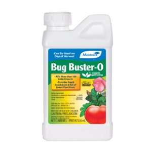 monterey bug buster-o organic insecticide for use on garden plants, 1 pint