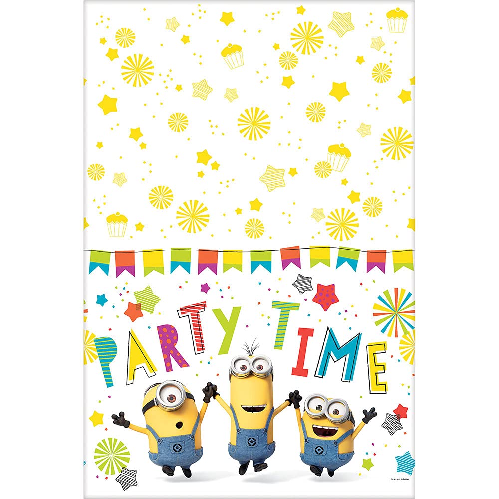 Amscan Despicable Me Multicolor Plastic Table Cover (54" x 96") - Pack of 1 - Perfect for Themed Events