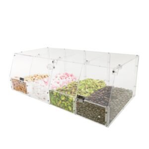 fixturedisplays® 24 x 12 x 8" acrylic bin plaxiglass organizer 4 compartments display bin for candy, cereal, chocolate bean assembly video provided 100827-new