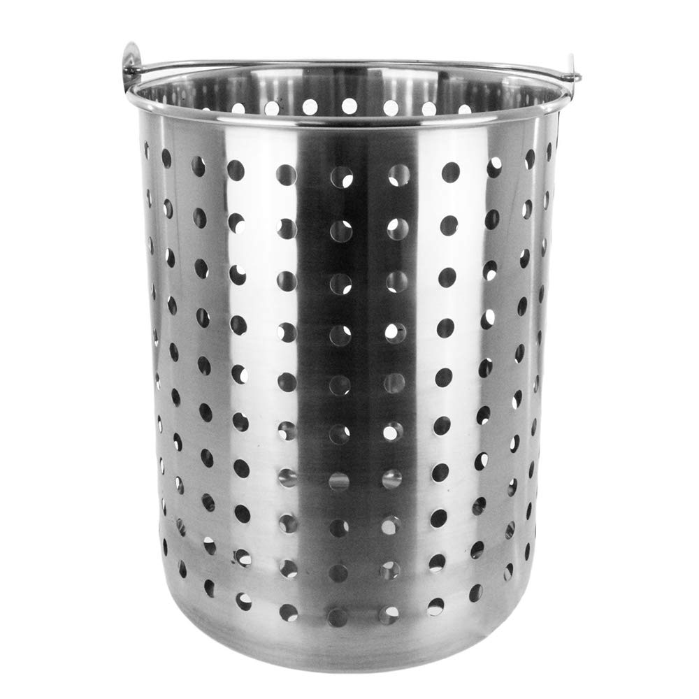 Thaweesuk Shop 36QT Stockpot Stainless Steel Pot Strainer Basket Heavy Duty Outdoor Stock pot Height 16" Diameter 13" of Set