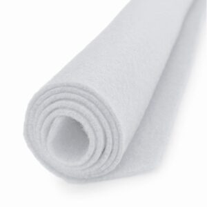 white - wool felt oversized sheet - 20% wool blend - 1 12x18 inch sheet