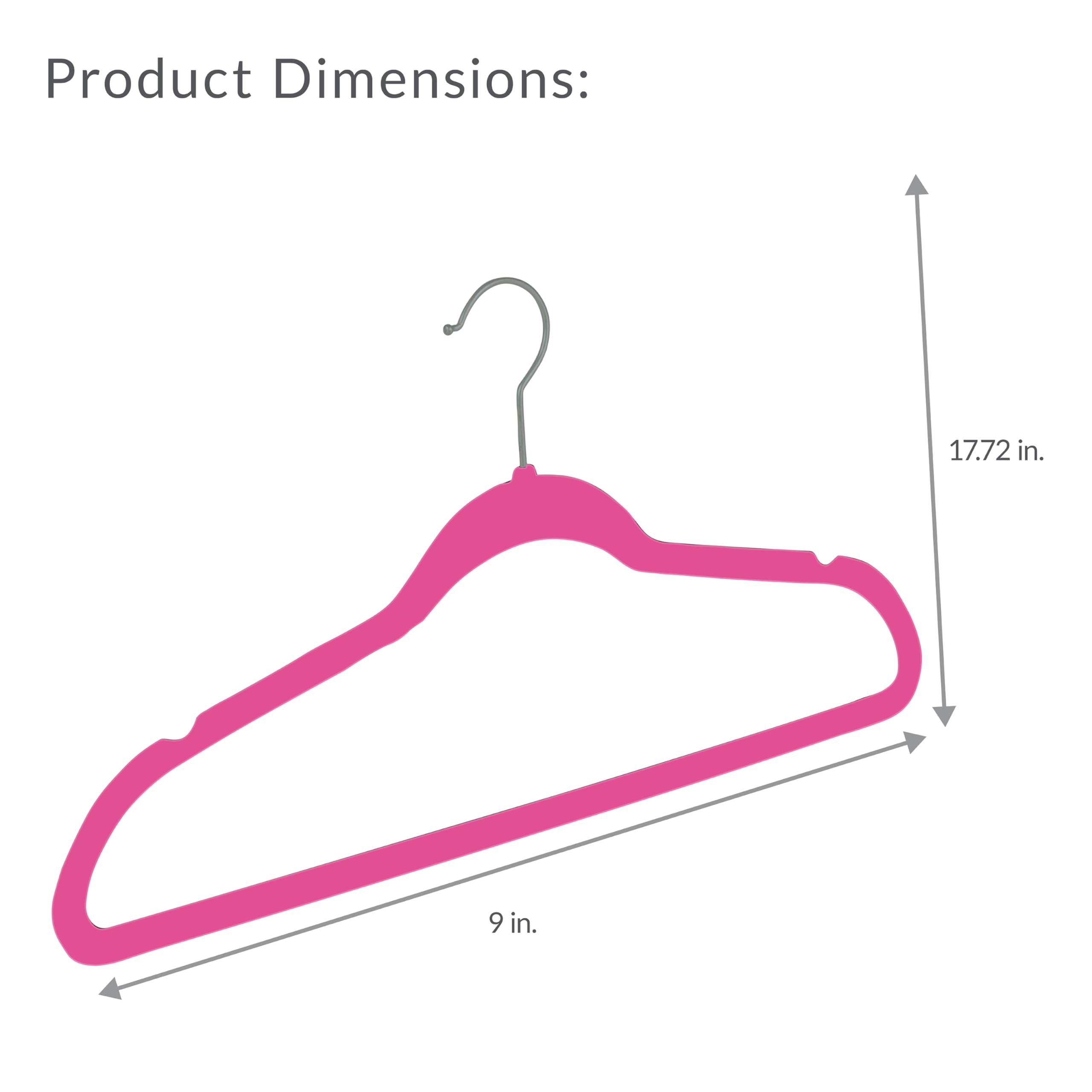 Simplify 100 Pack Slim Velvet Suit Hangers in Fuchsia, Fuschia