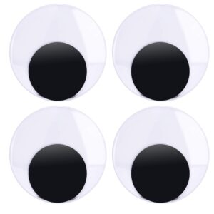 sunmns 4 inch large sized plastic wiggle eyes with self adhesive for craft decorations, 4 pack