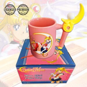 JUST FUNKY Sailor Moon Coffee Mug | 3D Molded Pink colored Ceramic Coffee Mug | Set of 1 | Anime Mug| Sailor Moon Mug |Kitchen Stuff | 13Oz Coffee Mug