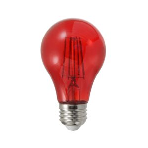 SYLVANIA LED Red Glass Filament A19 Light Bulb, Dimmable, Efficient 4.5W, E26 Medium Base - 1 Pack (70300)