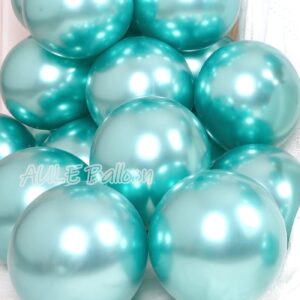 AULE Party Balloons 50 Pcs 12 inch Teal Green Metallic Chrome Helium Shiny Latex Thicken Balloon Perfect Decoration for Wedding Birthday Baby Shower Graduation Christmas Carnival