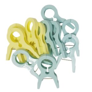 LivingFrom 11 Pack Jumbo Size Plastic Beach Towel Clips Holders for Chair Lounger Cushion Blanket Swimsuits Clamps Crafts