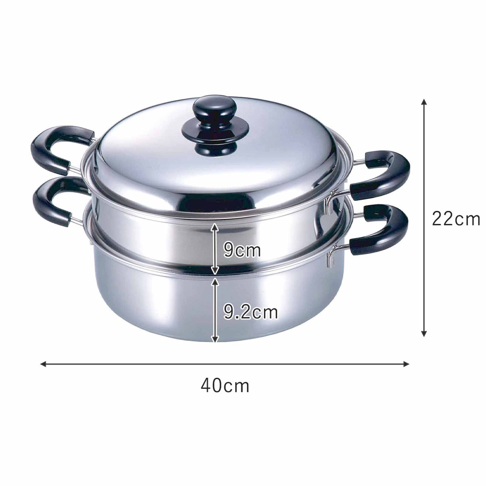 Shimomura 40444 Stainless Steel Pot, 7.1 inches (18 cm), Single Person Pot, Earthenpot, Double Handed Pot, Tabletop Pot, Shallow Type, Unbreakable, Chipless, Lightweight, Easy to Clean, Induction Compatible,