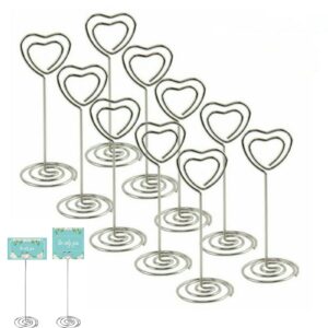 leyeet table number card holders, 10pcs table photo holder table picture holder wire photo holder clips memo note photo stand for party wedding table decorations