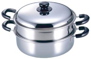 shimomura 40444 stainless steel pot, 7.1 inches (18 cm), single person pot, earthenpot, double handed pot, tabletop pot, shallow type, unbreakable, chipless, lightweight, easy to clean, induction compatible,