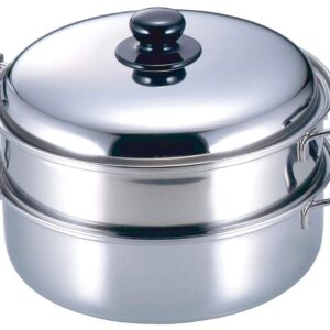 Shimomura 40444 Stainless Steel Pot, 7.1 inches (18 cm), Single Person Pot, Earthenpot, Double Handed Pot, Tabletop Pot, Shallow Type, Unbreakable, Chipless, Lightweight, Easy to Clean, Induction Compatible,