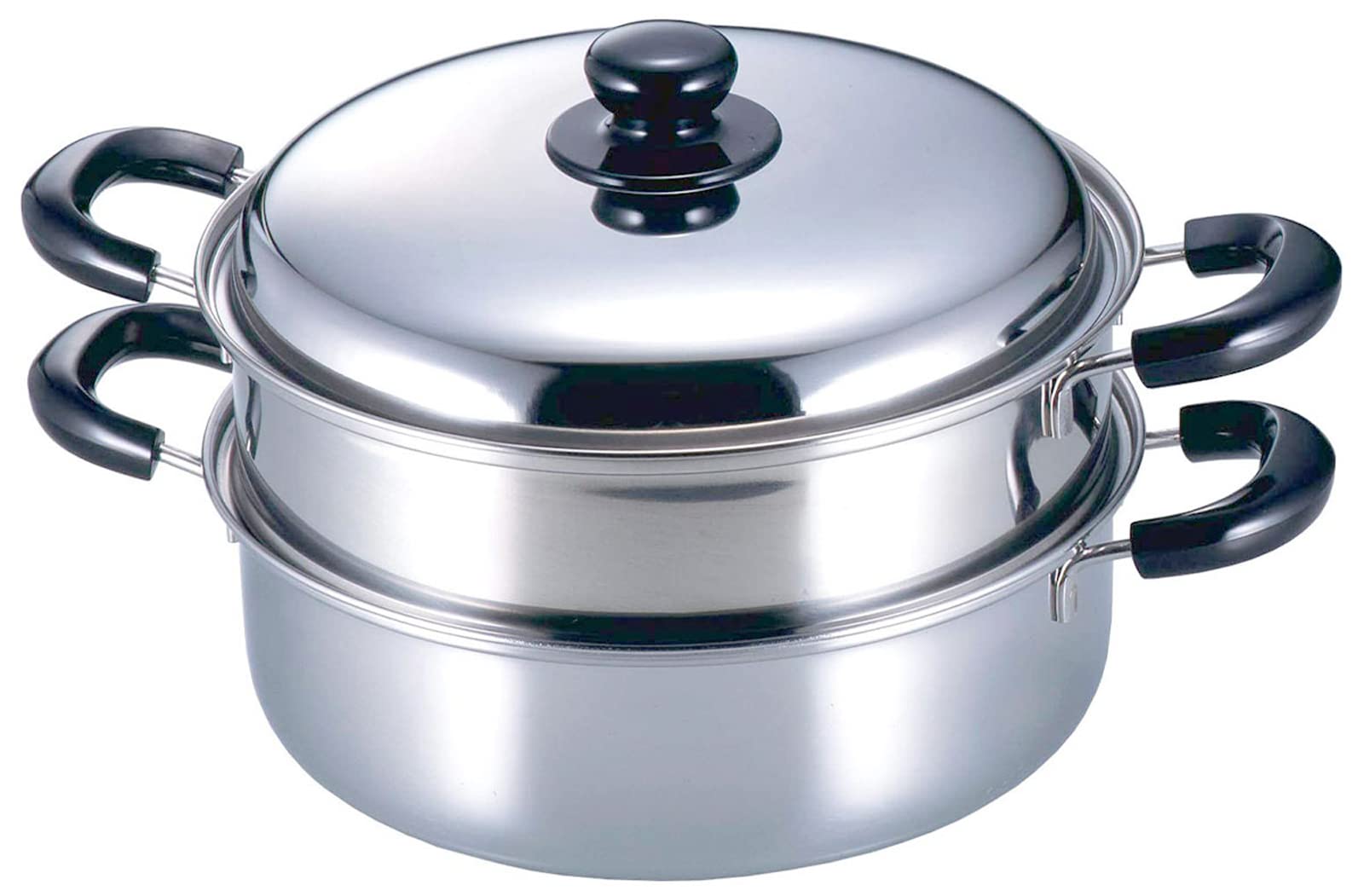 Shimomura 40444 Stainless Steel Pot, 7.1 inches (18 cm), Single Person Pot, Earthenpot, Double Handed Pot, Tabletop Pot, Shallow Type, Unbreakable, Chipless, Lightweight, Easy to Clean, Induction Compatible,