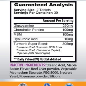 Dog Joint and Hip Supplement Senior - Pets Turmeric Joint Health - for Dogs and Cats - Advanced Complex - chondroitin for Dogs - 3 Bottles (180 Tablets)