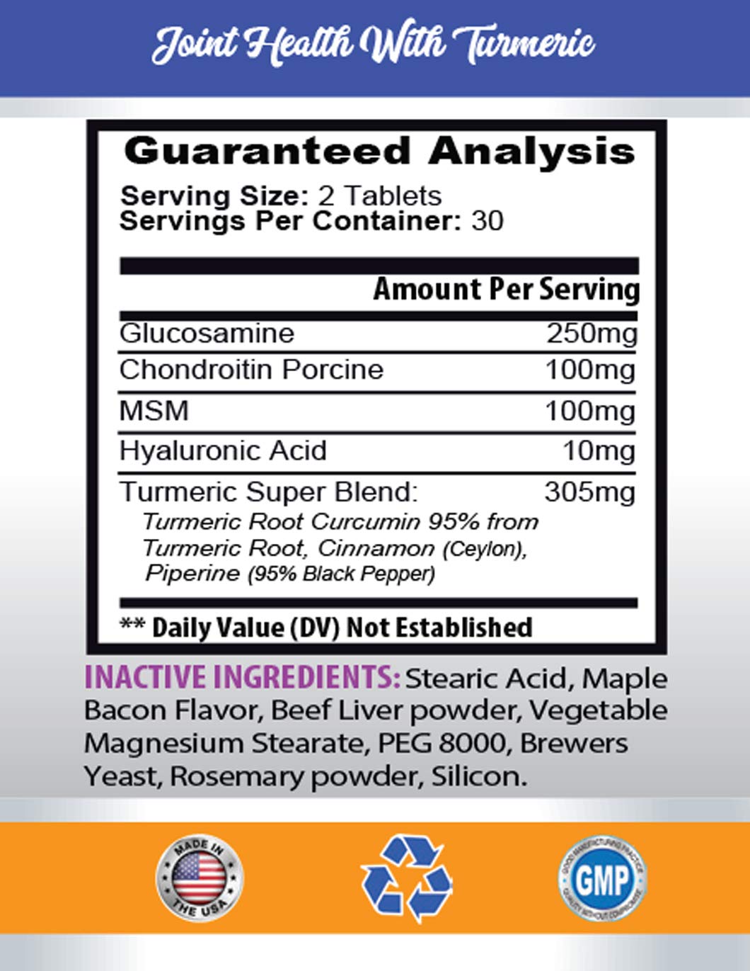 Dog Joint and Hip Supplement Senior - Pets Turmeric Joint Health - for Dogs and Cats - Advanced Complex - chondroitin for Dogs - 3 Bottles (180 Tablets)