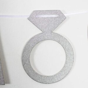 Silver Glitter He Put A Ring On It Banner, Bunting Garland Photo Booth Props for Wedding, Engagement, Bachelorette, Bridal Shower Party Decorations