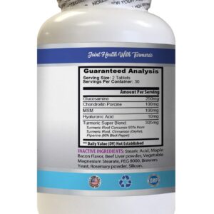 PET SUPPLEMENTS Advanced Hip and Joint for Dogs - Turmeric Joint Health for Dogs - Advanced Formula for Joints - glucosamine chondroitin for Dogs Pills - 2 Bottles (120 Tablets)