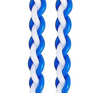 Ner Mitzvah Braided Havdalah Candle - 2-Pack - Blue and White Paraffin Wax - Handcrafted Havdallah Candle - Shabbat Judaica Gift