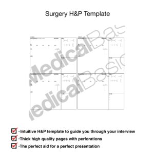 Surgery H&P Notebook with 4 Day SOAP - Medical History and Physical Notebook, 50 Medical templates with Perforations