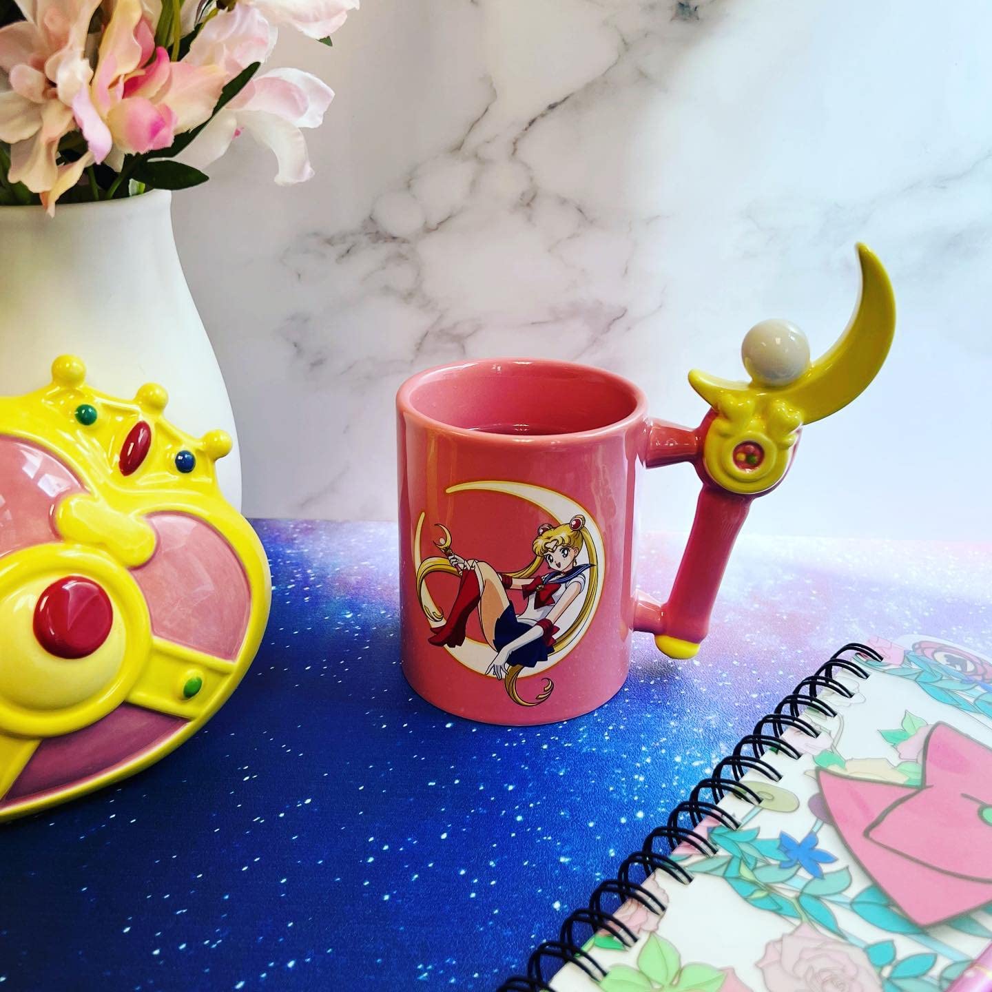 JUST FUNKY Sailor Moon Coffee Mug | 3D Molded Pink colored Ceramic Coffee Mug | Set of 1 | Anime Mug| Sailor Moon Mug |Kitchen Stuff | 13Oz Coffee Mug