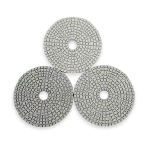 DT-DIATOOL Diamond 3 Step Polishing Pads 4 Inch for Granite Marble Terrazzo(Set of 3 Pieces + Alu Backer)