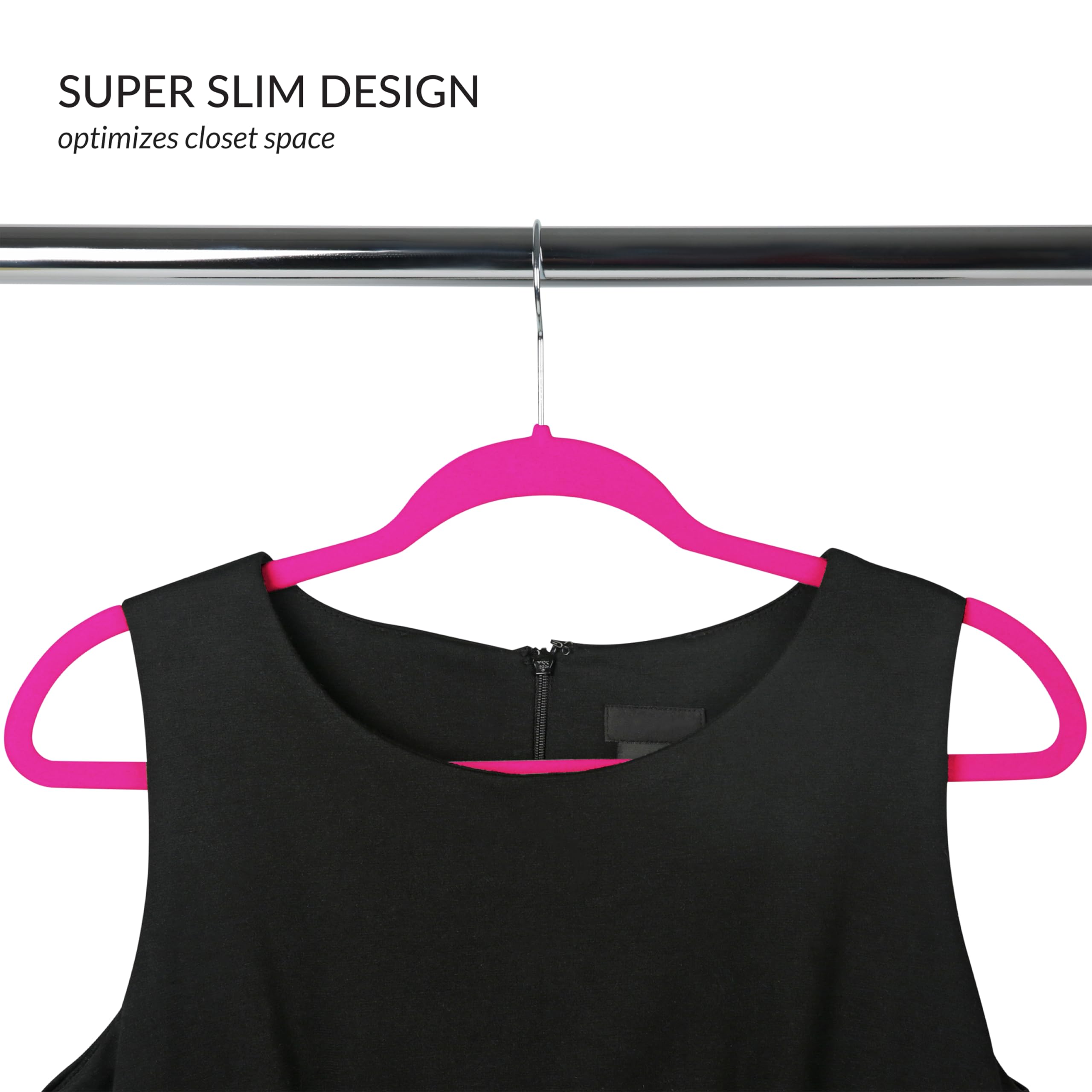 Simplify 100 Pack Slim Velvet Suit Hangers in Fuchsia, Fuschia