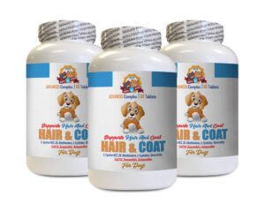 dog skin care supplements - dog hair and coat health - skin itch relief - nail health - quercetin dogs - 3 bottles (180 tablets)