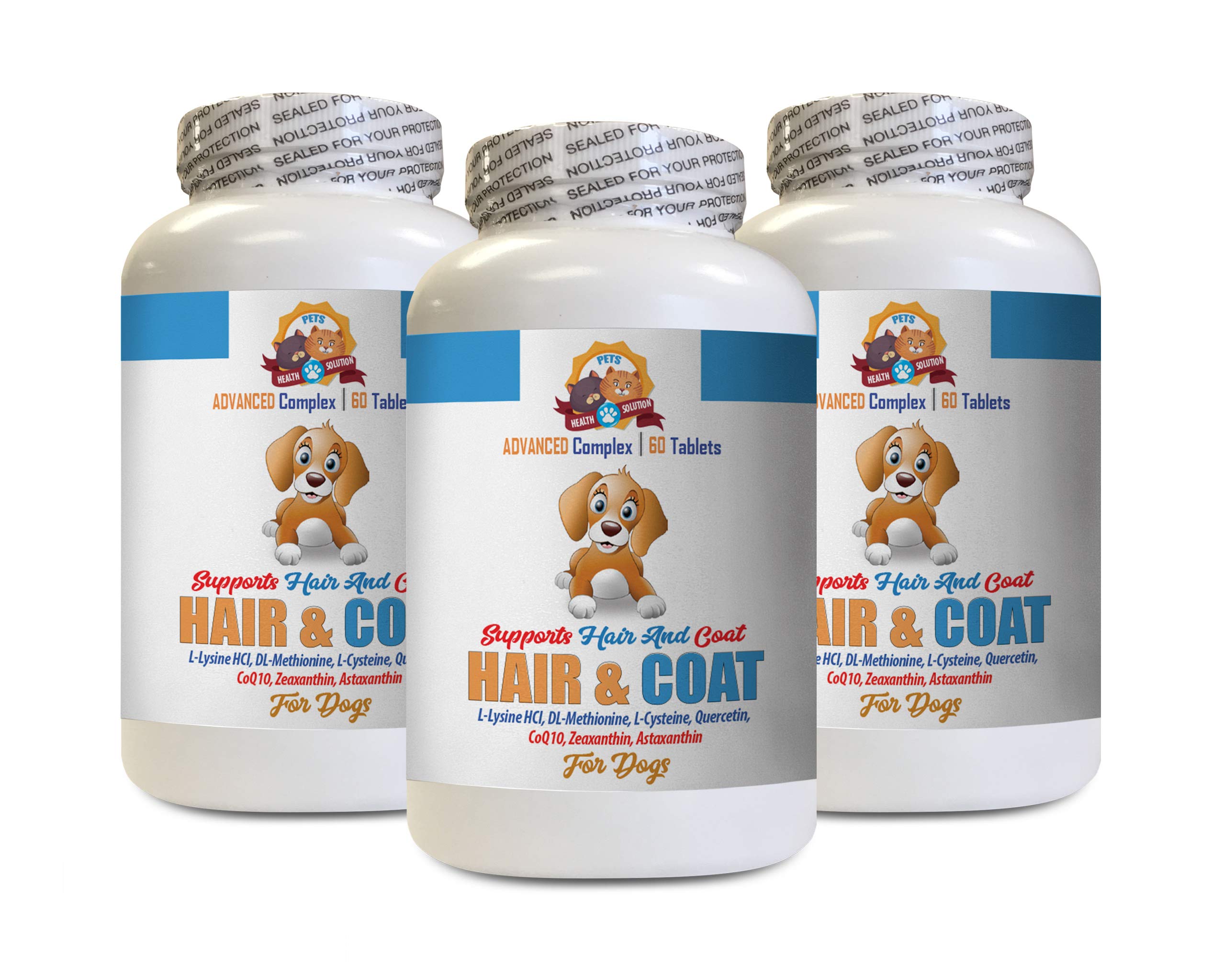 Anti Itch for Dogs Allergy - Dog Hair and Coat Health - Skin Itch Relief - Nail Health - quercetin for Pets - 3 Bottles (180 Tablets)