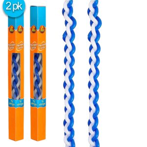 Ner Mitzvah Braided Havdalah Candle - 2-Pack - Blue and White Paraffin Wax - Handcrafted Havdallah Candle - Shabbat Judaica Gift