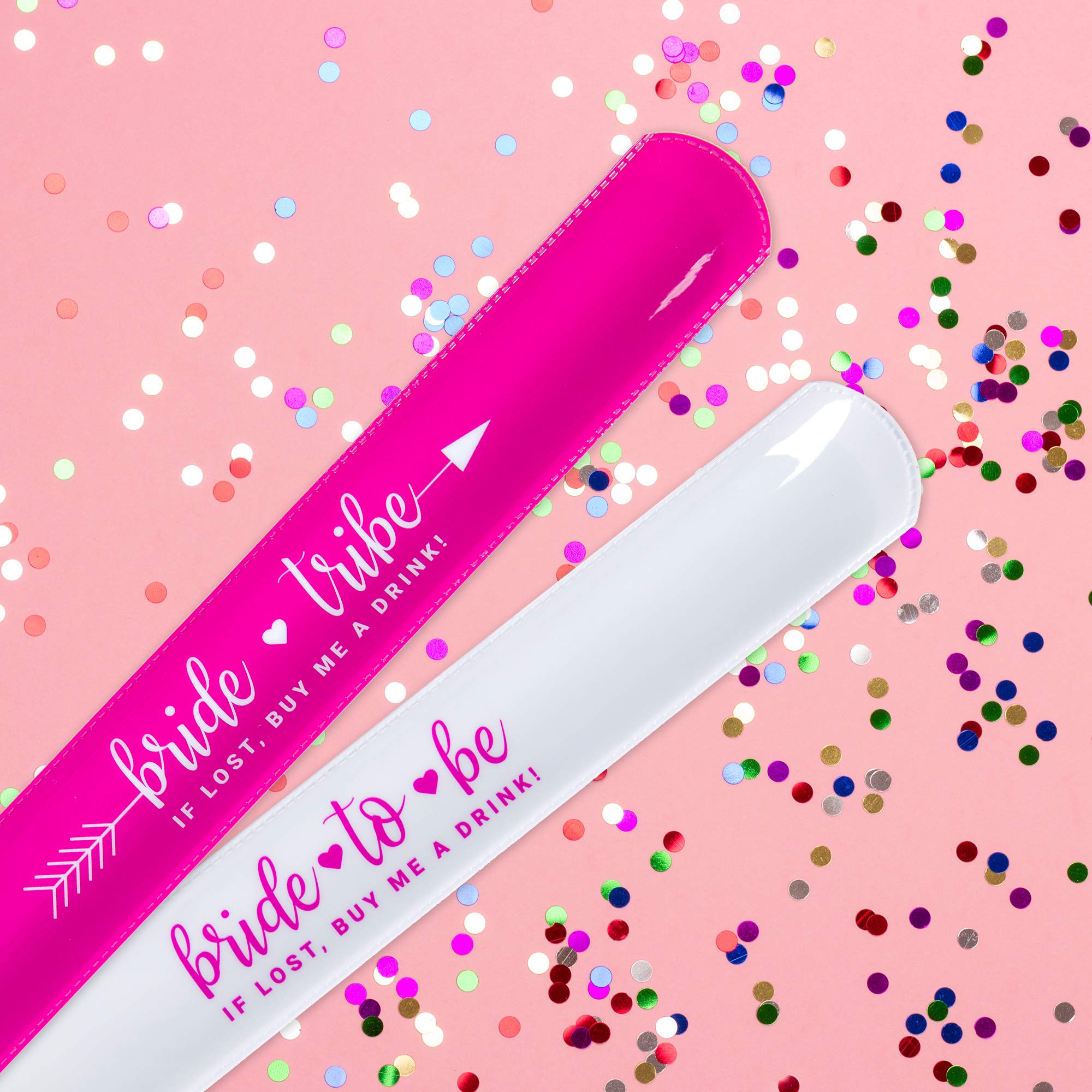 Pop Fizz Designs Bachelorette Slap Bracelets | Bachelorette Party Favors | Bride Tribe Gifts (Pink)