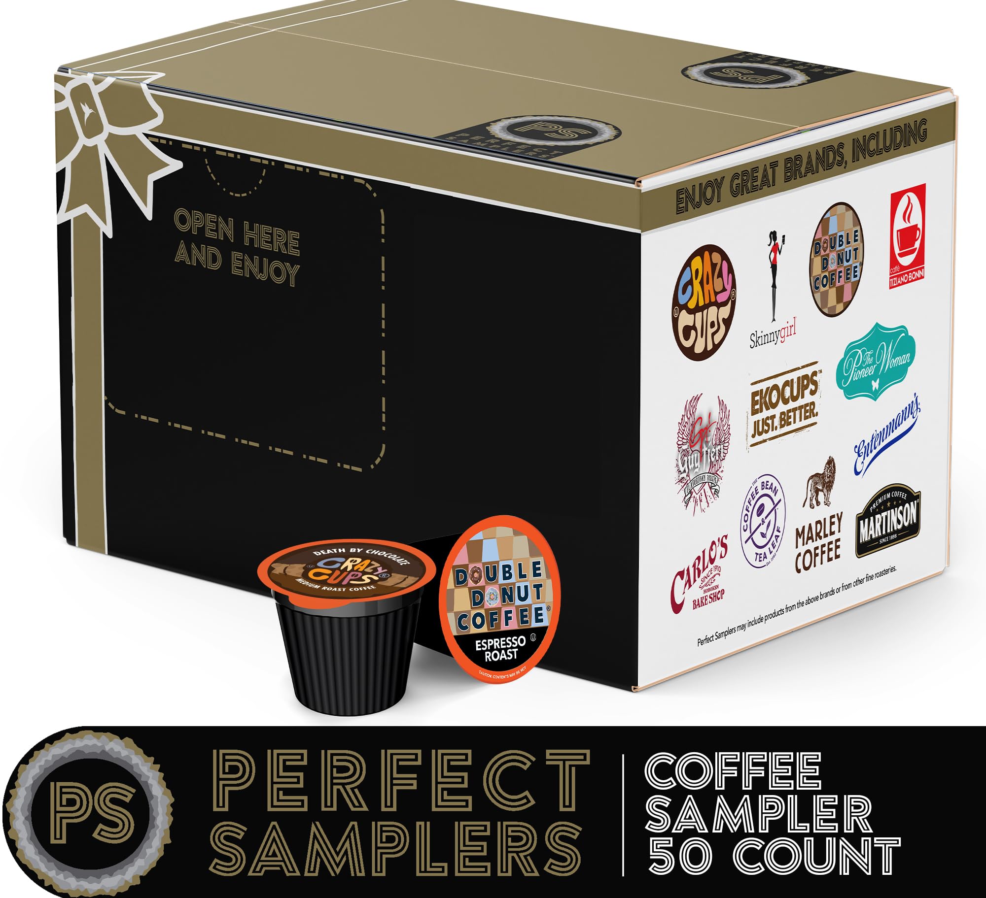 Crazy Cups Coffee Pods Variety Pack, Including Flavored Coffee Pods, Dark Roast, Medium Roast Coffee Pods, Single Serve Coffee for Keurig K Cups Machines, Perfect Coffee Gift Set, 50 Count