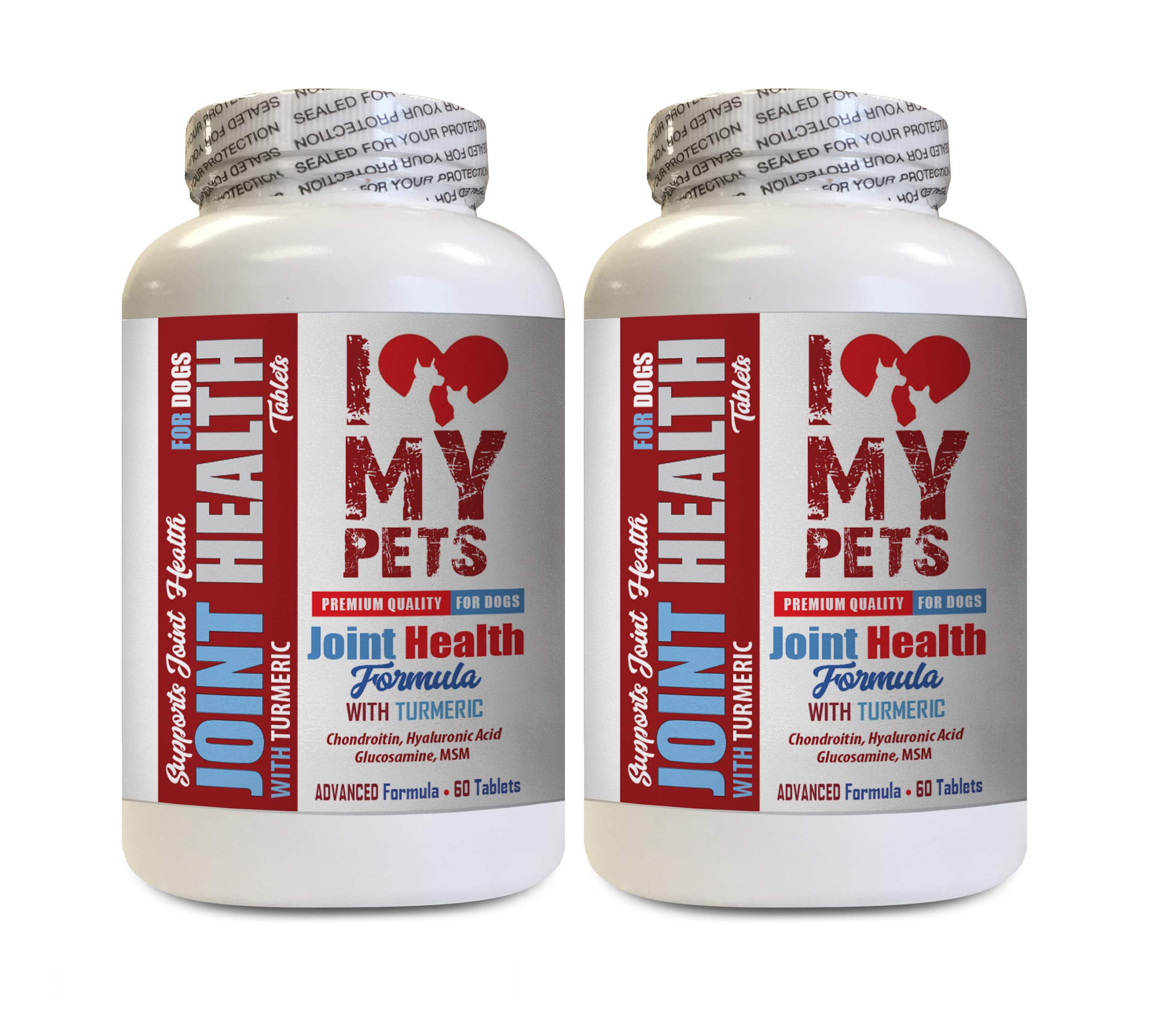 I LOVE MY PETS LLC Hip and Joint Supplements - Joint Health for Dogs - with Turmeric - MSM - Premium - Dog msm glucosamine - 120 Treats (2 Bottles)