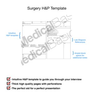 Surgery H&P Notebook with 4 Day SOAP - Medical History and Physical Notebook, 50 Medical templates with Perforations