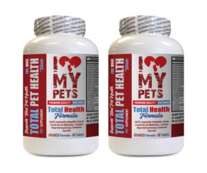 i love my pets llc dog healthy coat vitamins - dog total pet health - premium formula - best complex - dog healthy skin - 2 bottles (120 treats)