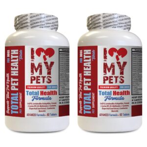 I LOVE MY PETS LLC Dog Healthy Coat Vitamins - Dog Total PET Health - Premium Formula - Best Complex - Dog Healthy Skin - 2 Bottles (120 Treats)