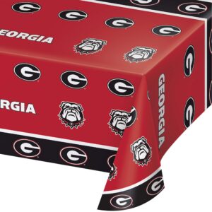 creative converting university of georgia plastic tablecloths, 3 ct