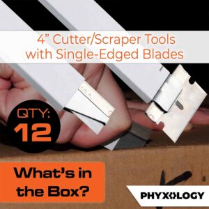 Pocket-Sized, USA-Made Carton Cutter and Scraper Tool 12Pk. Retractable, Durable Mini Box Opener Ideal for Cutting Cardboard and Scraping Windows. Strong, Handy Utility Knife Great for Your Garage