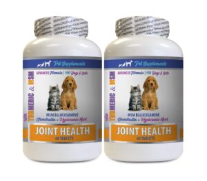 dog joint turmeric - pets turmeric joint health - for dogs and cats - advanced complex - turmeric for dogs curcumin pet antioxidant - 2 bottles (120 tablets)