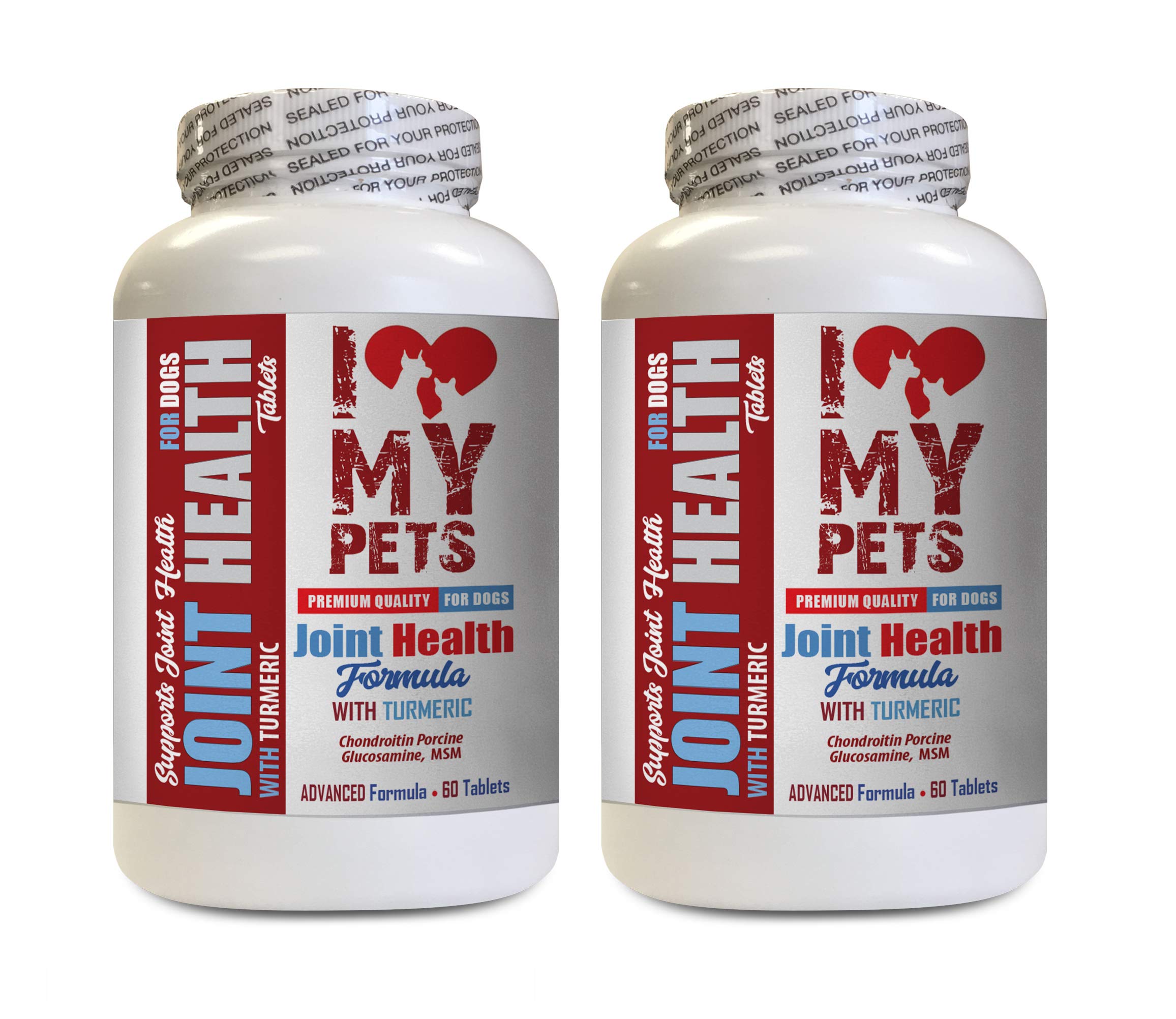 I LOVE MY PETS LLC Hip and Joint Supplements for Senior Dogs - Joint Health for Dogs - with Turmeric - MSM - Premium - Turmeric for Dogs - 120 Treats (2 Bottles)