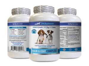 pet supplements dog skin itch relief - dogs hair and coat complex - advanced skin relief - good for nails - dog vitamins senior - 1 bottle (60 tablets)