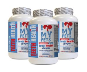 i love my pets llc oral care for cats - cat teeth health complex - advanced care formula - cat vitamin c - 180 treats (3 bottles)