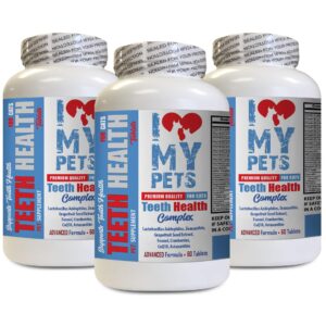 I LOVE MY PETS LLC Oral Care for Cats - CAT Teeth Health Complex - Advanced Care Formula - cat Vitamin c - 180 Treats (3 Bottles)