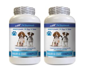 immune booster for dogs - dogs hair and coat complex - advanced skin relief - good for nails - dog vitamin b6-2 bottles (120 tablets)