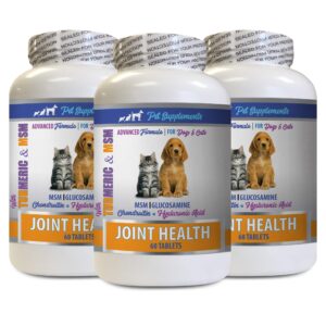 Dog Joint and Hip Supplement Senior - Pets Turmeric Joint Health - for Dogs and Cats - Advanced Complex - chondroitin for Dogs - 3 Bottles (180 Tablets)