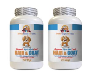 dog healthy coat supplement - dog hair and coat health - skin itch relief - nail health - dog mineral supplement - 2 bottles (120 tablets)