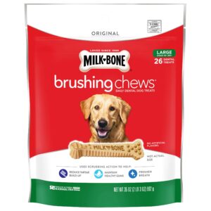 milk-bone original brushing chews, 26 large daily dental dog treats